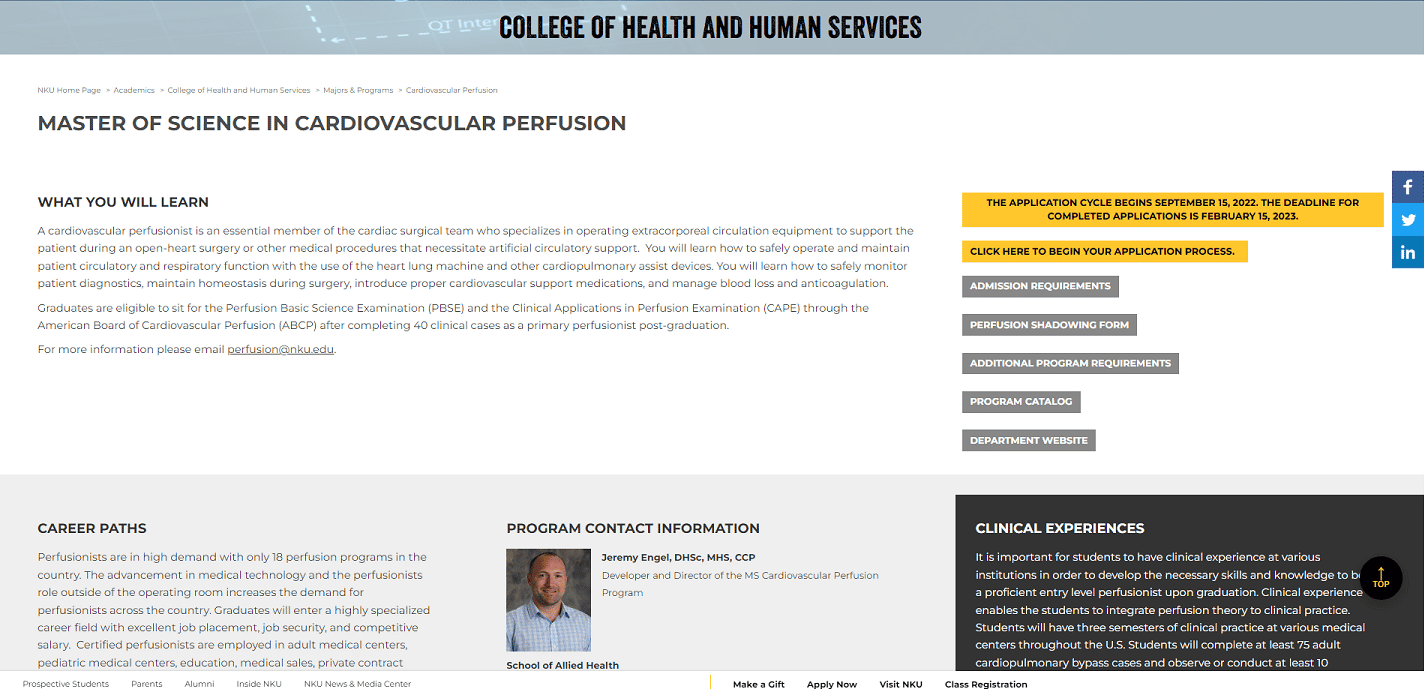 Northern Kentucky University’s Master of Science in Cardiovascular ...